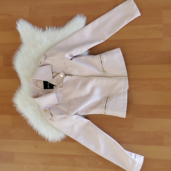 Me Jane | Jackets & Coats | Girls Me Jane Light Pink Faux Leather Moto ...